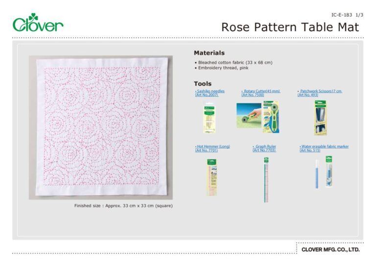Rose Pattern Table Mat – Home