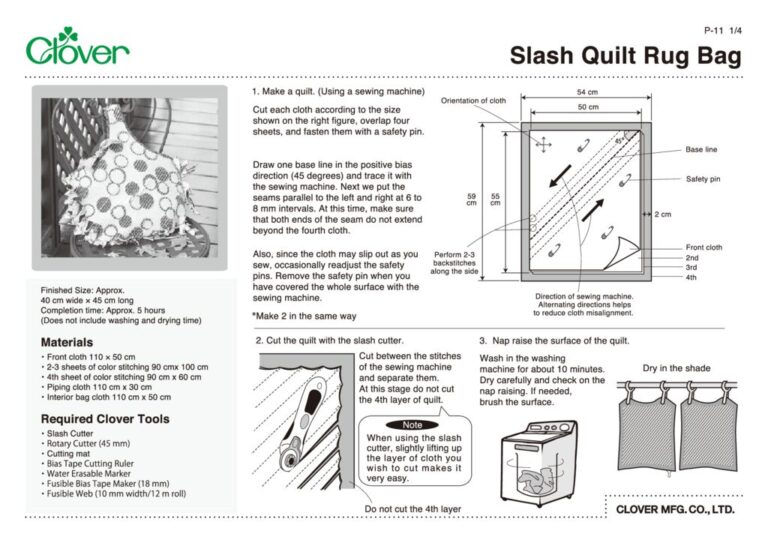 Slash Quilt Rug Bag - Sewing / Patchwork - Projects - CLOVER