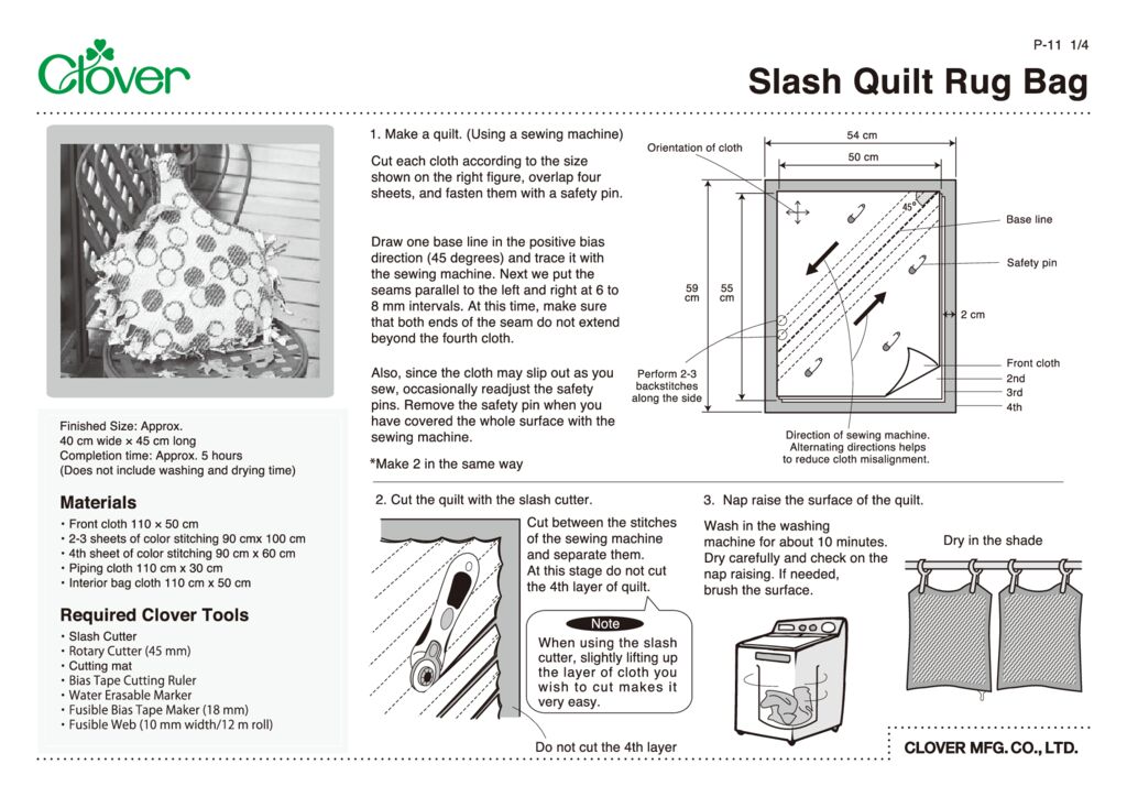 Slash Quilt Rug Bag - Sewing / Patchwork - Projects - CLOVER